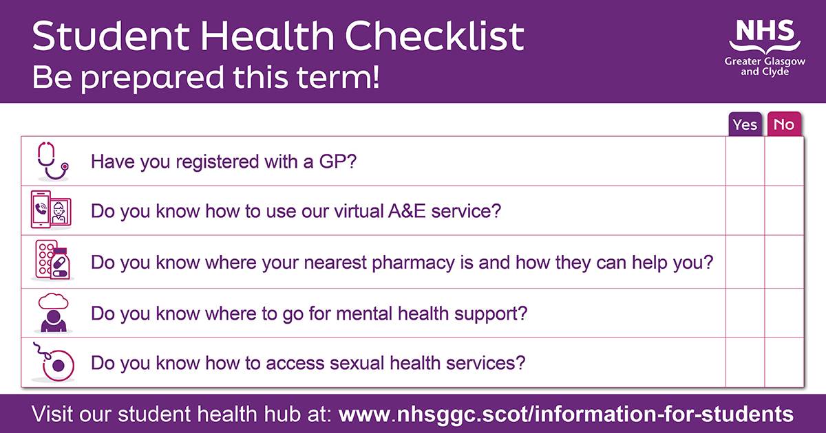 NHS Greater Glasgow & Clyde urges returning students to prioritise ...